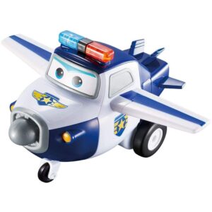 Super Wings - Remote Control Paul | RC Police Airplane Toys | Easy to Control | Blue and White Vehicle | Best Gift for 3 4 5 Year Old Boys and Girls | Fun for Preschool Kids | Light and Sound Effects