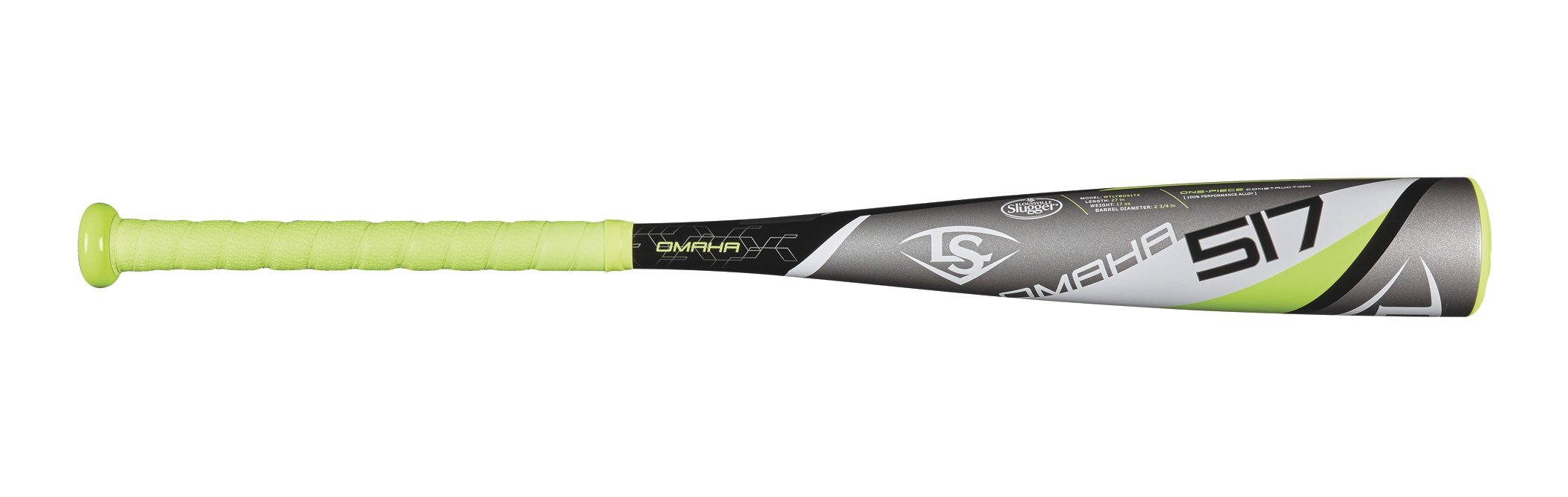 Louisville Slugger Junior Big Barrel Omaha 517 2 3/4" (-10) Baseball Bat, 28"/18 oz