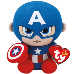 ty captain america plush, blue/red/white, regular