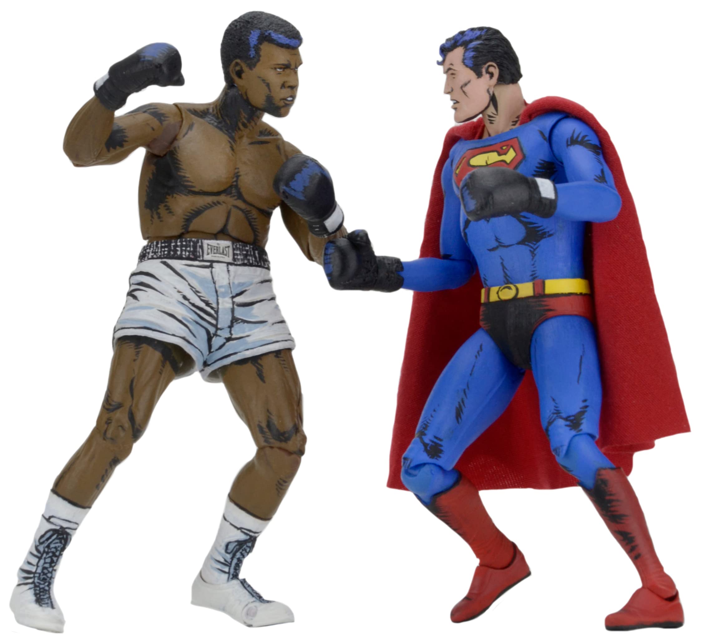 NECA DC Comics Superman vs Muhammad Ali Special Edition Action Figure (2 Pack), 7", multi-colored