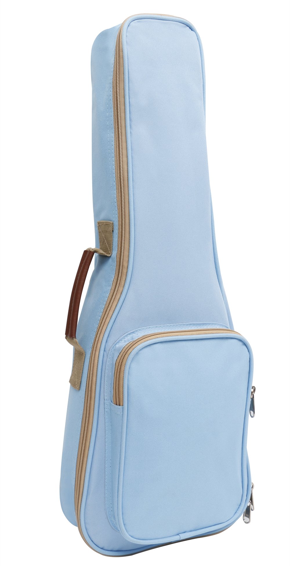 HOT SEAL 10MM Leather Handles Thick Durable Colorful Ukulele Case Bag with Storage (21in, Light Blue)