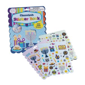 rite lite hanukkah sticker book - jewish holiday stickers - over 200! party favors gifts decorations for scrapbooks, planners, and rewards chanukah arts and crafts for endless hours of fun!