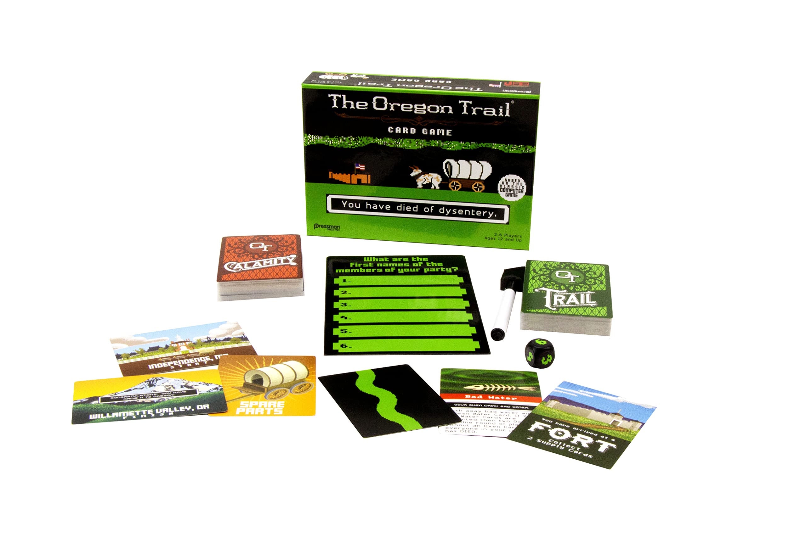 Pressman The Oregon Trail Card Game - Cooperative Gameplay Based on The Classic Computer Game, Ages 12 and Up, 2-6 Players