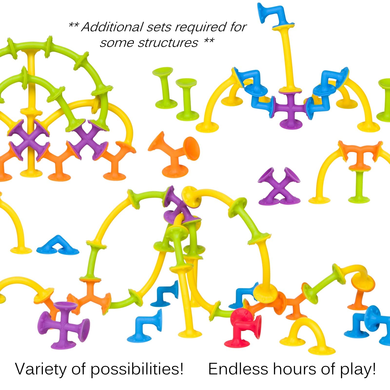 Froogly - 25 Piece Suction Toys | Montessori Bath Construction Building Set Silicone Preschool Daycare Shower Travel for Kids Toddlers Boys Girls Ages 3 4 5 6 Year Old