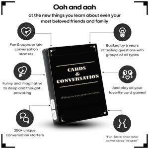 250 Thought Provoking Conversation Cards Game for Family, Friends, Relationships & Coworkers - Icebreaker Dinner Question Cards Game, Great for Road Trips