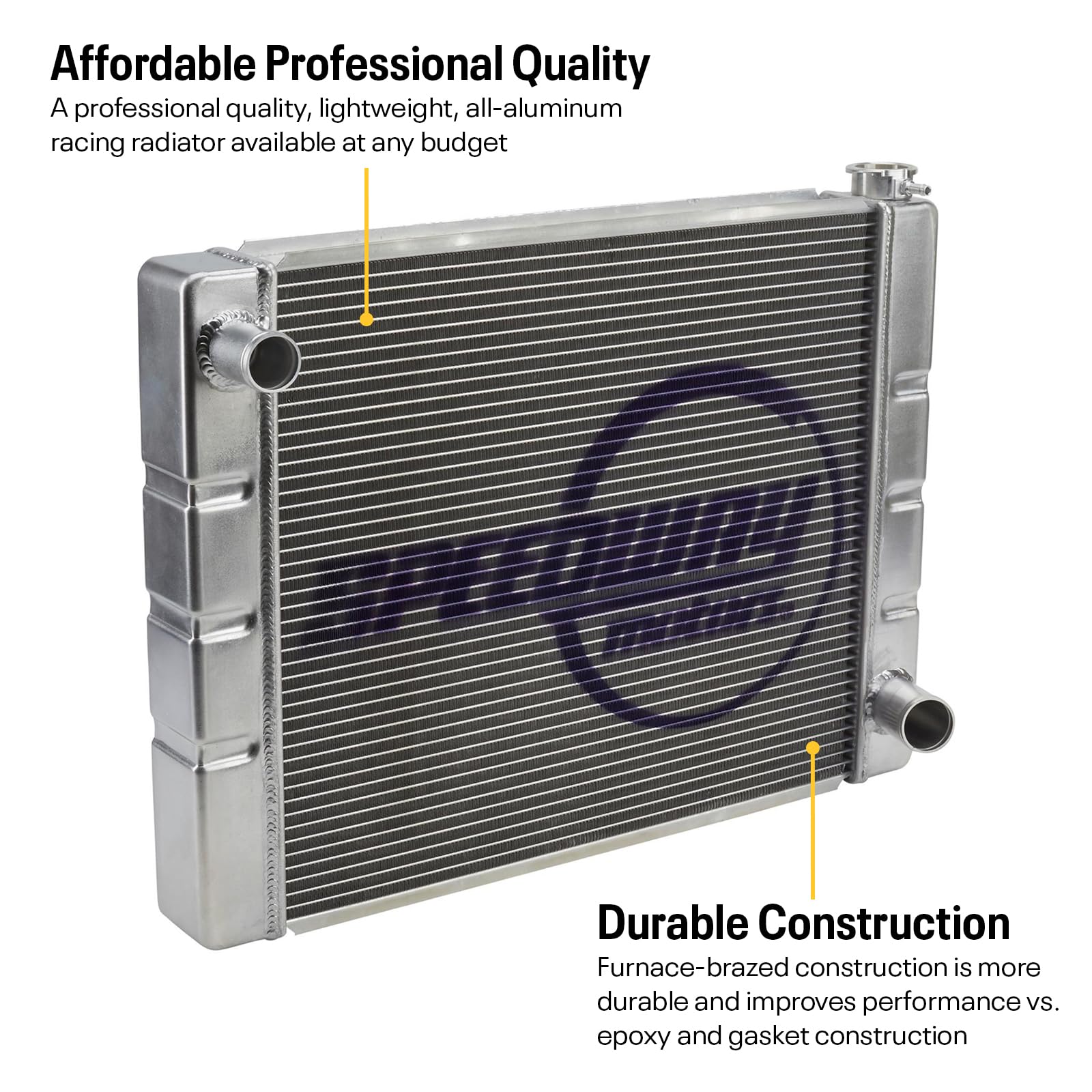 Speedway Motors Chevrolet SBC/BBC Universal Lightweight Aluminum Radiator, 31 Inch Width, Premium Performance with Maximum Cooling, Easy Installation to any Build