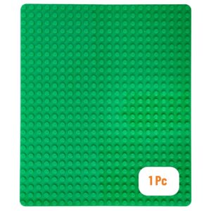 strictly briks compatible with lego classic big briks stackable baseplates, large pegs for ages 3 and up, 100% compatible with all major brands, green, 1 piece, 13.75" x 16.25" inches