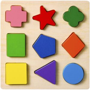 gybber&mumu preschool colorful wooden shape puzzle