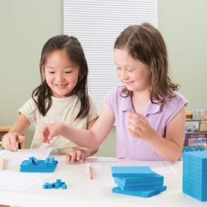 hand2mind Blue Plastic Base Ten Blocks Cube, Place Value Blocks, Counting Cubes for Kids Math, Base Ten Blocks Classroom Set, Math Blocks Kindergarten, Base 10 Math Manipulatives (Set of 1)