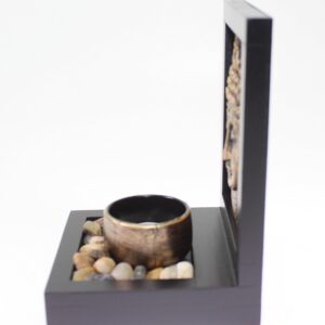 We pay your sales tax Tabletop Bronze Empaistic India Buddha Face Zen Garden with Rock Candle Holder Gift & Home Decor G16276