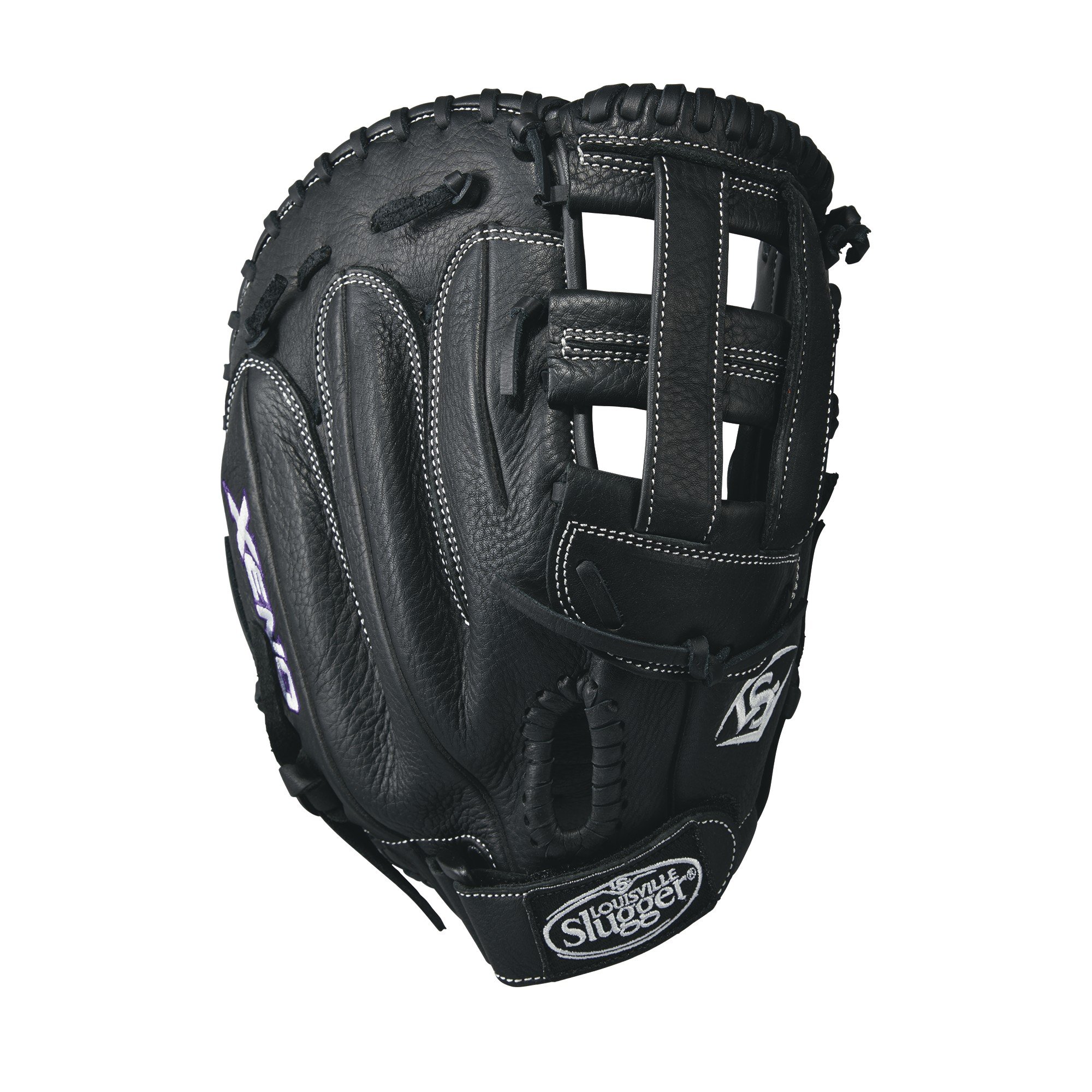 Louisville Slugger Xeno First Base Mitts, Left Hand, 13", Black/White