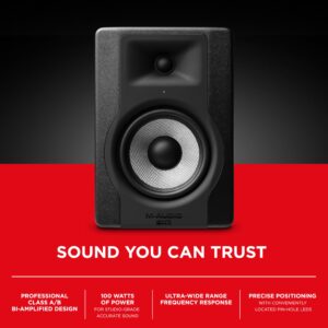 M-Audio BX5 - 5 inch Studio Monitor Speaker for Music Production & Mixing with Acoustic Space Control, 100W 2 Way Active Speaker, Single,Black