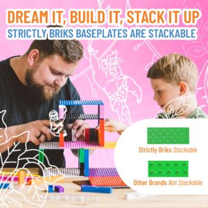 Strictly Briks Compatible with Lego Classic Big Briks Stackable Baseplates, Large Pegs for Ages 3 and Up, 100% Compatible with All Major Brands, Green, 1 Piece, 13.75" x 16.25" Inches