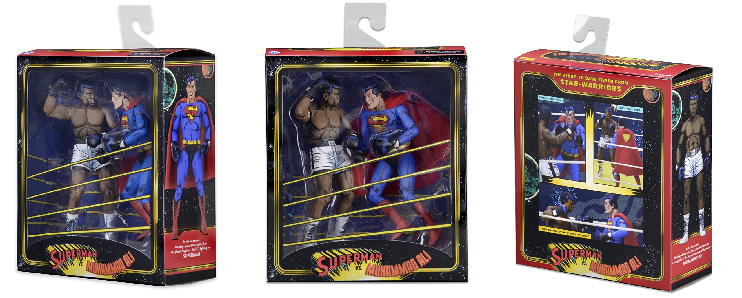 NECA DC Comics Superman vs Muhammad Ali Special Edition Action Figure (2 Pack), 7", multi-colored