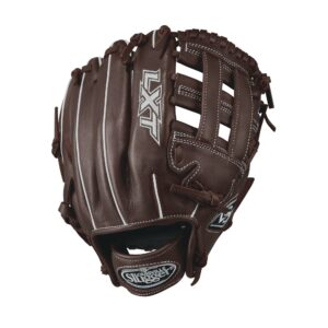 louisville slugger lxt infield softball gloves, left hand, 11.75", dark brown/white