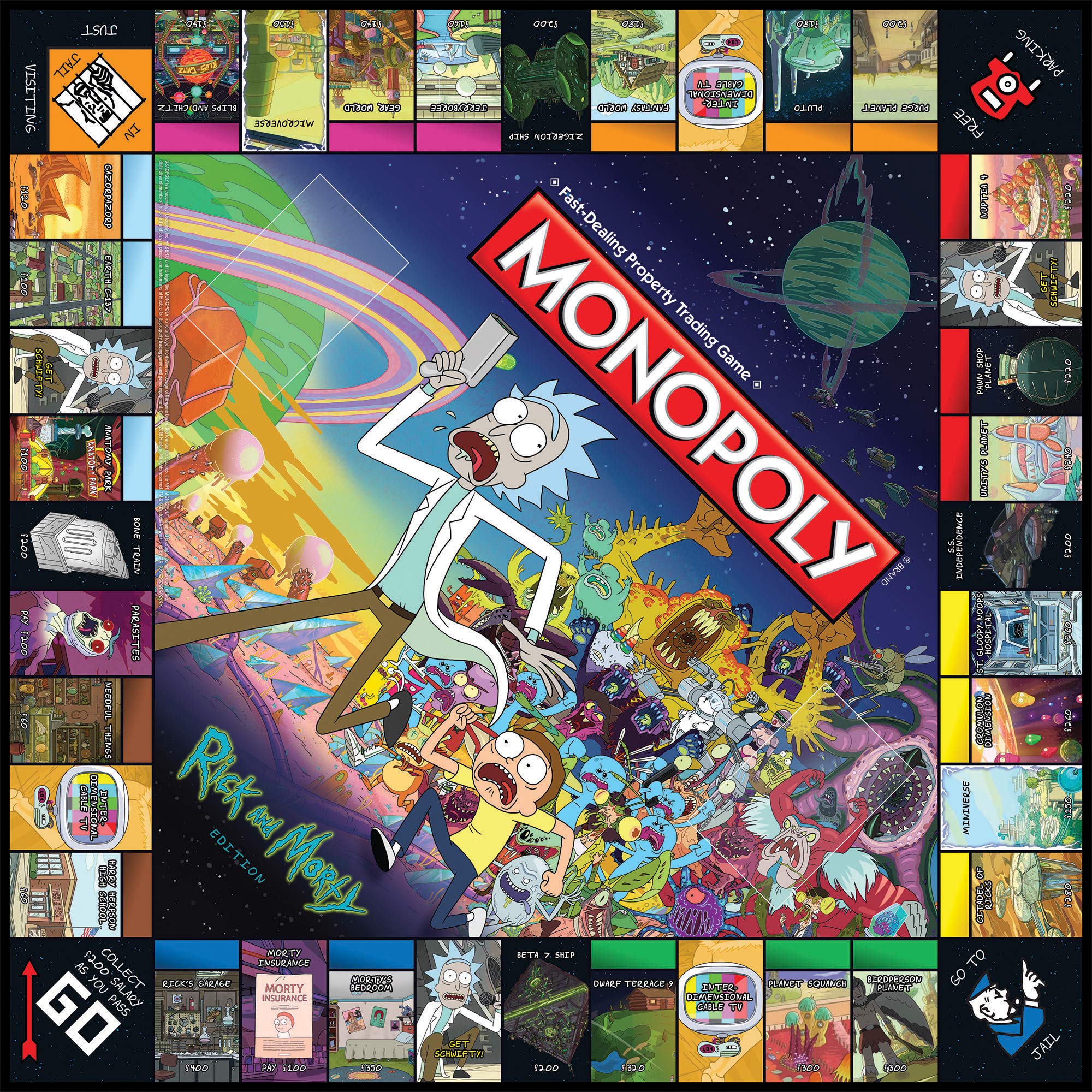 Monopoly Rick and Morty Board Game | Based on the hit Adult Swim series Rick & Morty | Offically Licensed Rick Morty Merchandise | Themed Classic Monopoly Game