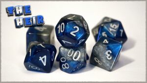 gate keeper games & dice gate keeper games the heir halfsies dice - 7 die polyhedral rpg gaming dice set - power teal & castle stone