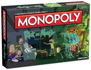 monopoly rick and morty board game | based on the hit adult swim series rick & morty | offically licensed rick morty merchandise | themed classic monopoly game