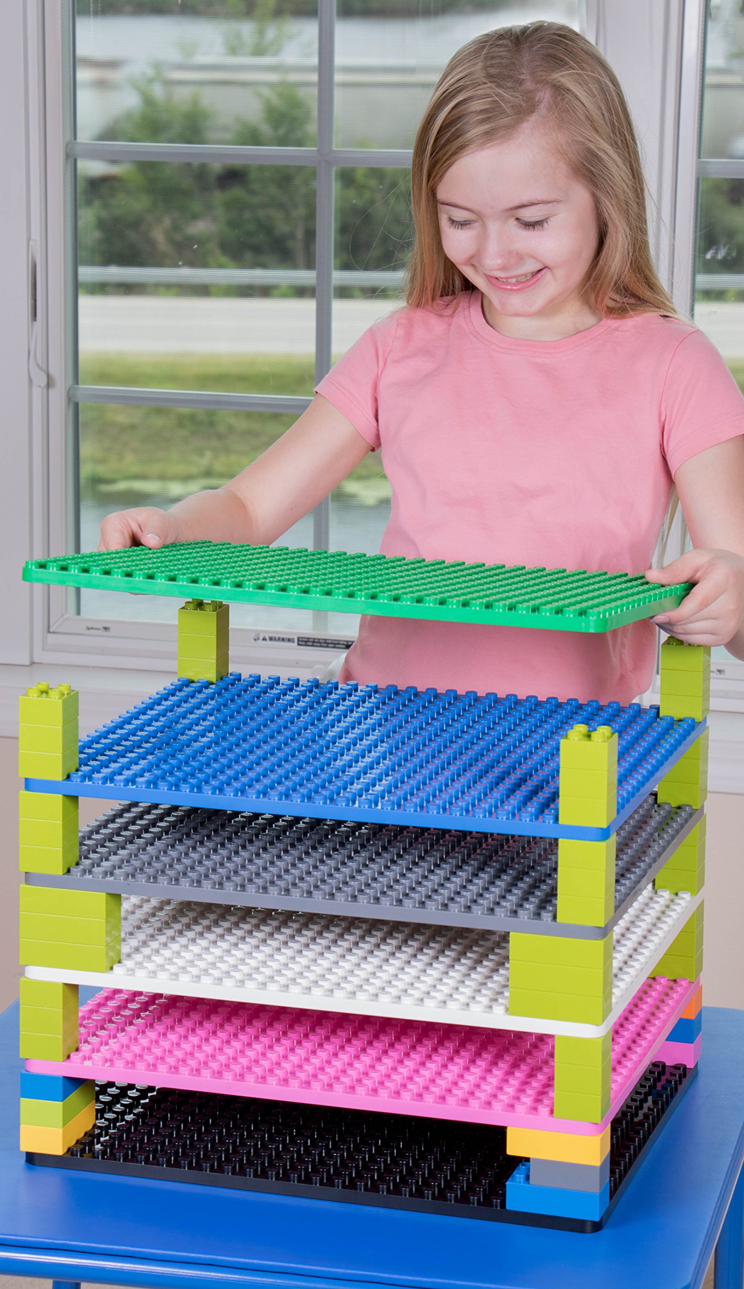 Strictly Briks Compatible with Lego Classic Big Briks Stackable Baseplates, Large Pegs for Ages 3 and Up, 100% Compatible with All Major Brands, Green, 1 Piece, 13.75" x 16.25" Inches