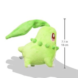 Sanei Pokemon All Star Collection PP40 Chikorita 6" Stuffed Plush, Green