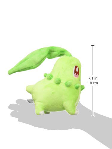 Sanei Pokemon All Star Collection PP40 Chikorita 6" Stuffed Plush, Green