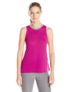 spalding women's open back drap tank, bright orchid/grey heather, l