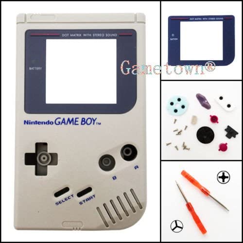 New Full Housing Shell Cover Case Pack with Screwdriver for Gameboy Classic/Original GB DMG-01 Repair Part-Gray