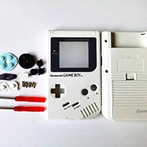 Gametown Full Housing Shell Cover Case Pack with Screwdriver for Nintendo Gameboy Classic/Original GB DMG-01 Repair Part-White