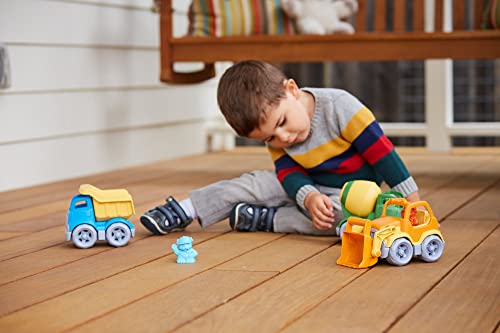 Green Toys Construction Vehicle Set, 3-Pack - Pretend Play, Motor Skills, Kids Toy Vehicles. No BPA, phthalates, PVC. Dishwasher Safe, Recycled Plastic, Made in USA.