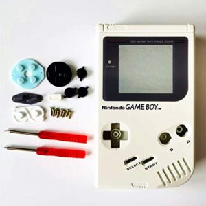 gametown full housing shell cover case pack with screwdriver for nintendo gameboy classic/original gb dmg-01 repair part-white