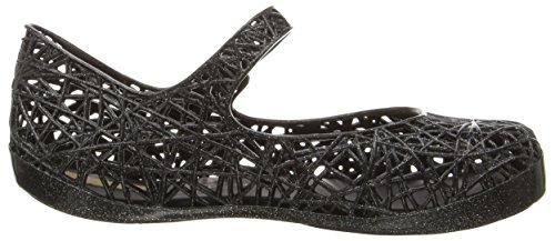 Mini Melissa Girl's Mini Campana Zig ZAG VI Mary Jane, Black Glitter, 7 M US Toddler