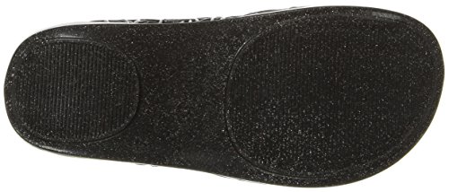 Mini Melissa Girl's Mini Campana Zig ZAG VI Mary Jane, Black Glitter, 7 M US Toddler