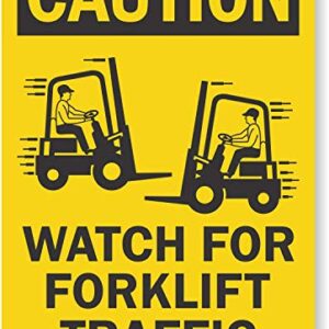 SmartSign "Caution - Watch for Forklift Traffic" Sign | 10" x 14" Aluminum - S2-0594-AL-14