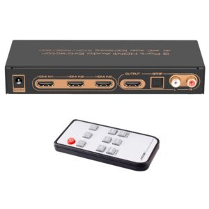 iarkpower 3 in 1 out hdmi switch audio extractor 4k@30hz hdmi switcher with optical rca l/r audio out