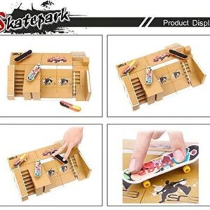 Kidsdream 8pcs Skate Park Kit Ramp Parts for Fingerboard Mini Finger Skateboard Fingerboards Ultimate Parks with 3PCS Finger Boards