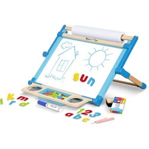 melissa & doug wooden double-sided tabletop easel, arts, crafts, pretend play, 3+, multicolor, 44.45 cm h x 52.705 cm w x 6.985 cm l