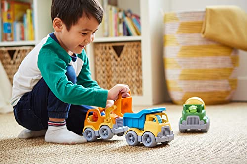 Green Toys Construction Vehicle Set, 3-Pack - Pretend Play, Motor Skills, Kids Toy Vehicles. No BPA, phthalates, PVC. Dishwasher Safe, Recycled Plastic, Made in USA.