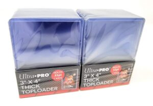 2 ultra pro 55pt top loader packs 25ct (50 total toploaders) 81181-55 pt for thick cards