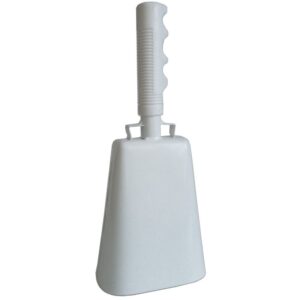 toys+ cowbell with handle various sizes and colors (white/white, 11")