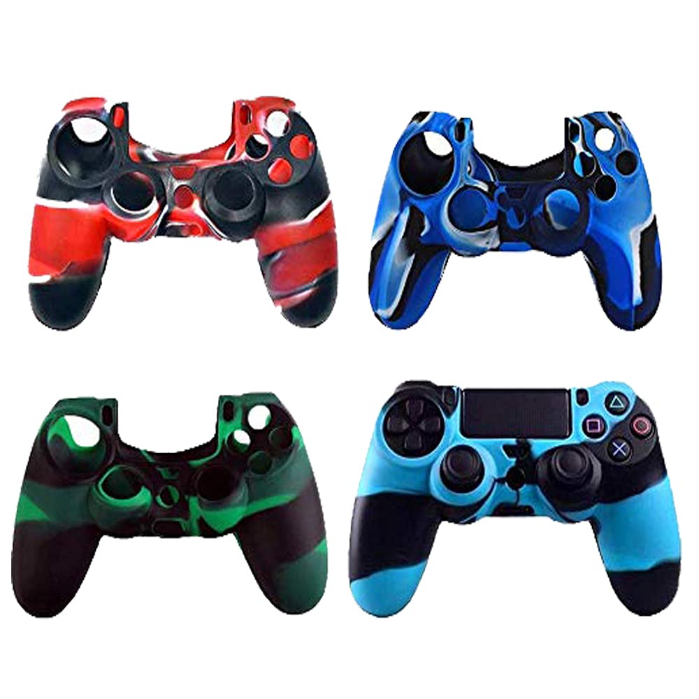 Silicone PS4 Controller Skin, 4 Pack Camouflage Protective Cover for Sony Playstation 4 PS4/PS4 Slim/PS4 Pro Controller (4 Pack)