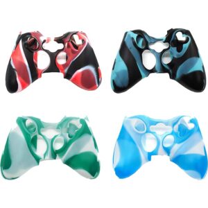 4 pack of silicone xbox 360 controller skin, premium super grip protective skin case cover for xbox 360 controller