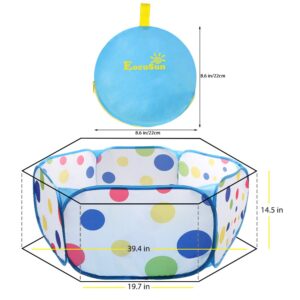 EocuSun Kids Ball Pit Large Pop Up Toddler Ball Pits Tent for Toddlers Girls Boys for Indoor Outdoor Baby Playpen w/Zipper Storage Bag, Balls Not Included (Blue)