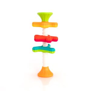 fat brain toys minispinny - travel-friendly spinning, textured sensory baby toy