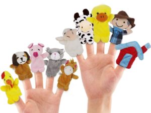 riy 10pcs story time finger puppets - old macdonald had a farm educational puppets easter basket stuffers