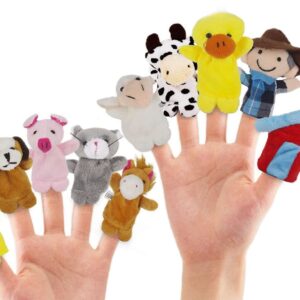 RIY 10Pcs Story Time Finger Puppets - Old Macdonald Had A Farm Educational Puppets Easter Basket Stuffers