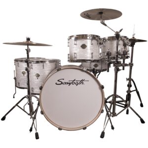 sawtooth command series 6-piece drum set shell pack with 24" bass drum, white oyster