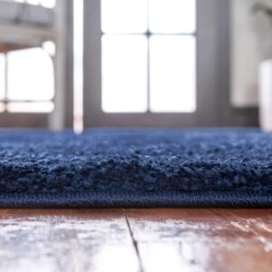 Unique Loom Solo Collection Area Rug - Calabasas (10' x 13' Rectangle, Navy Blue)