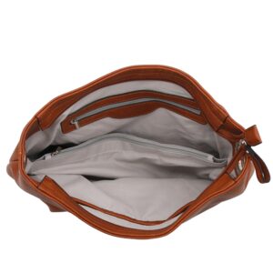 Hobo Shoulder Bag with Big Snap Hook Hardware (Camel)