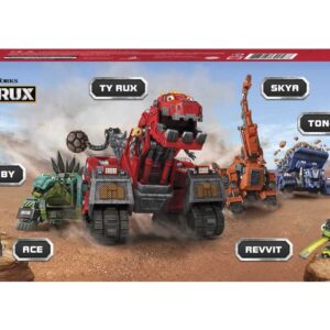 Mattel Dinotrux Multipack with 6 Character Toy Cars, Half Dinosaur & Half Construction Vehicle, Includes Ty Rux, Ton-Ton & Skya