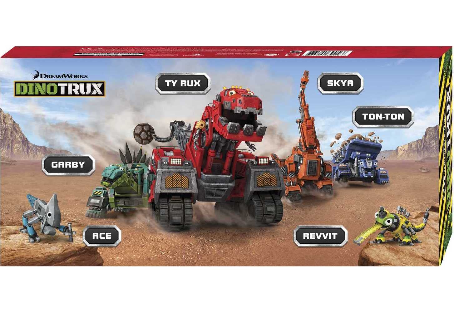 Mattel Dinotrux Multipack with 6 Character Toy Cars, Half Dinosaur & Half Construction Vehicle, Includes Ty Rux, Ton-Ton & Skya